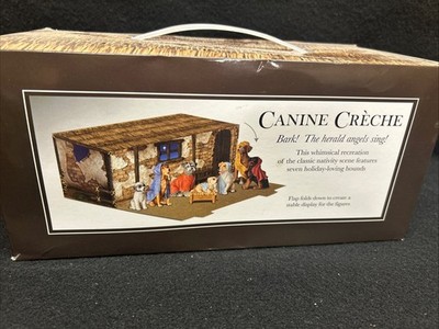 Canine Creche Dog Nativity Figurines in Box Folds to Stable ROMAN | eBay
