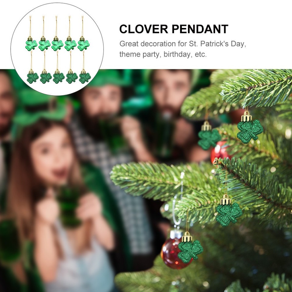 24 Pcs St. Patricks Day Shamrock Pendant Patrick's Hanging Adornment ...