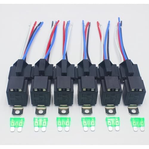 4-pin 12V 30 amp Fuse Relay Switch Set with 14 AWG hot Wire, 12V DC 4 ...