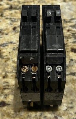 (2)- Square D QOT1515 - 15 Amp 1-Pole Tandem Circuit Breaker with Hook ...