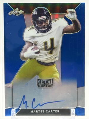 2018 Leaf Metal Draft MARTEZ CARTER Blue AUTO AUTOGRAPH #BA-MC1 #d 28/ ...