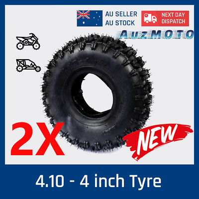2x 4.10 - 4 inch Tyre + Tube 47/49cc Mini Quad ATV Go Kart Buggy Bike 4 ...