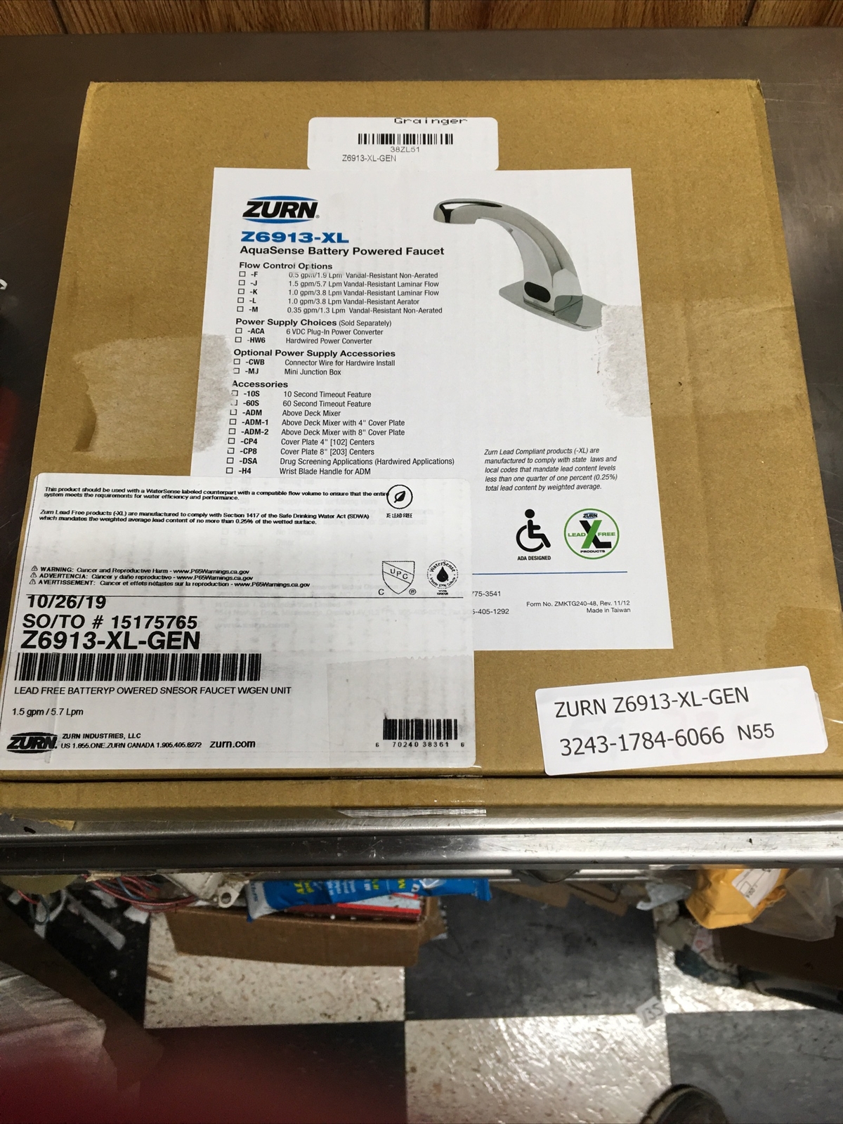 ZURN Z6913-XL-GEN Chrome,Mid Arc,Bathroom Sink Faucet,Motion Sensor ...