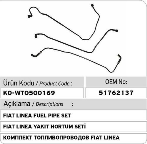 Fiat Linea Fiorino Qubo 1.3 JTD Fuel Pipe Set 51762137 - Picture 1 of 1
