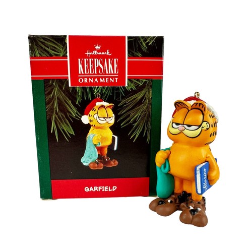 Hallmark Keepsake Garfield Ornament 1992 Bedtime Stories Dog Slippers ...