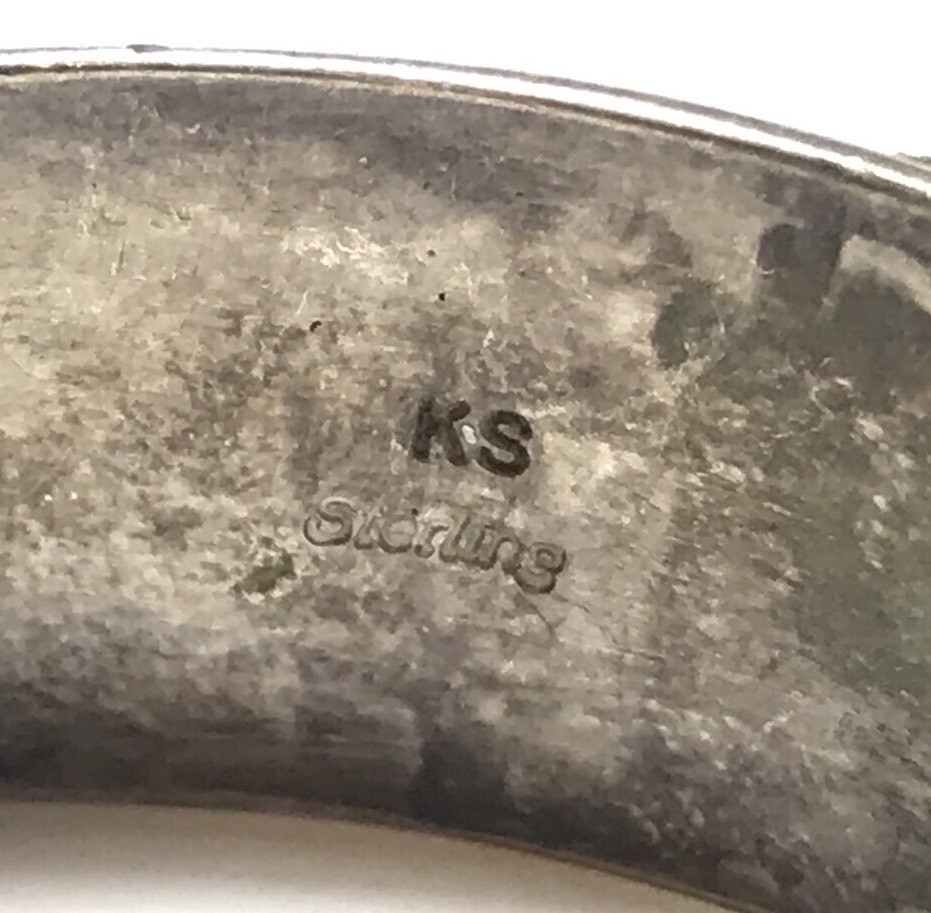 VINTAGE DESIGNER KIRK SMITH TURQUOISE STERLING SILVER CUFF BRACELET KS ...