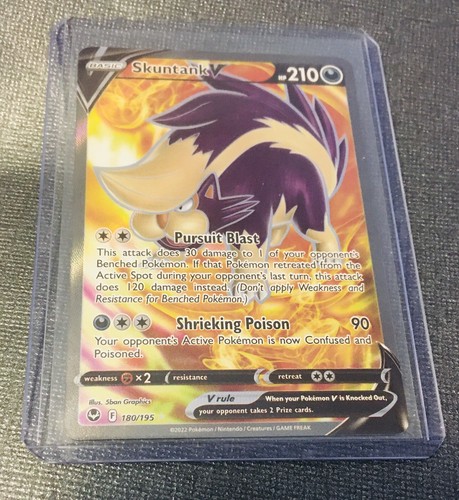 Skuntank V 180/195 HOLO ULTRA RARE - Silver Tempest - Pokemon TCG Card ...
