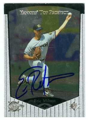 Eric Milton autographed baseball card (New York Yankees) 1997 Upper ...