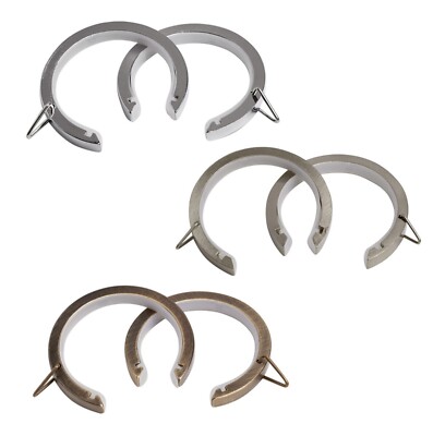 Bay pole Curtain Rings, Pack of 10 Flat Lined Passing ‘C’ rings for ...