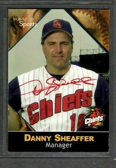 2002 Multi-Ad Peoria Chiefs #27 Danny Sheaffer Baseball Card Signed ...