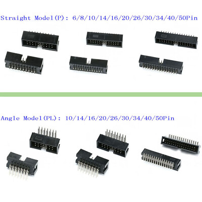 2.54mm DC3 IDC Straight/Angle Pin Boxed Headers Connectors ISP JTAG ...