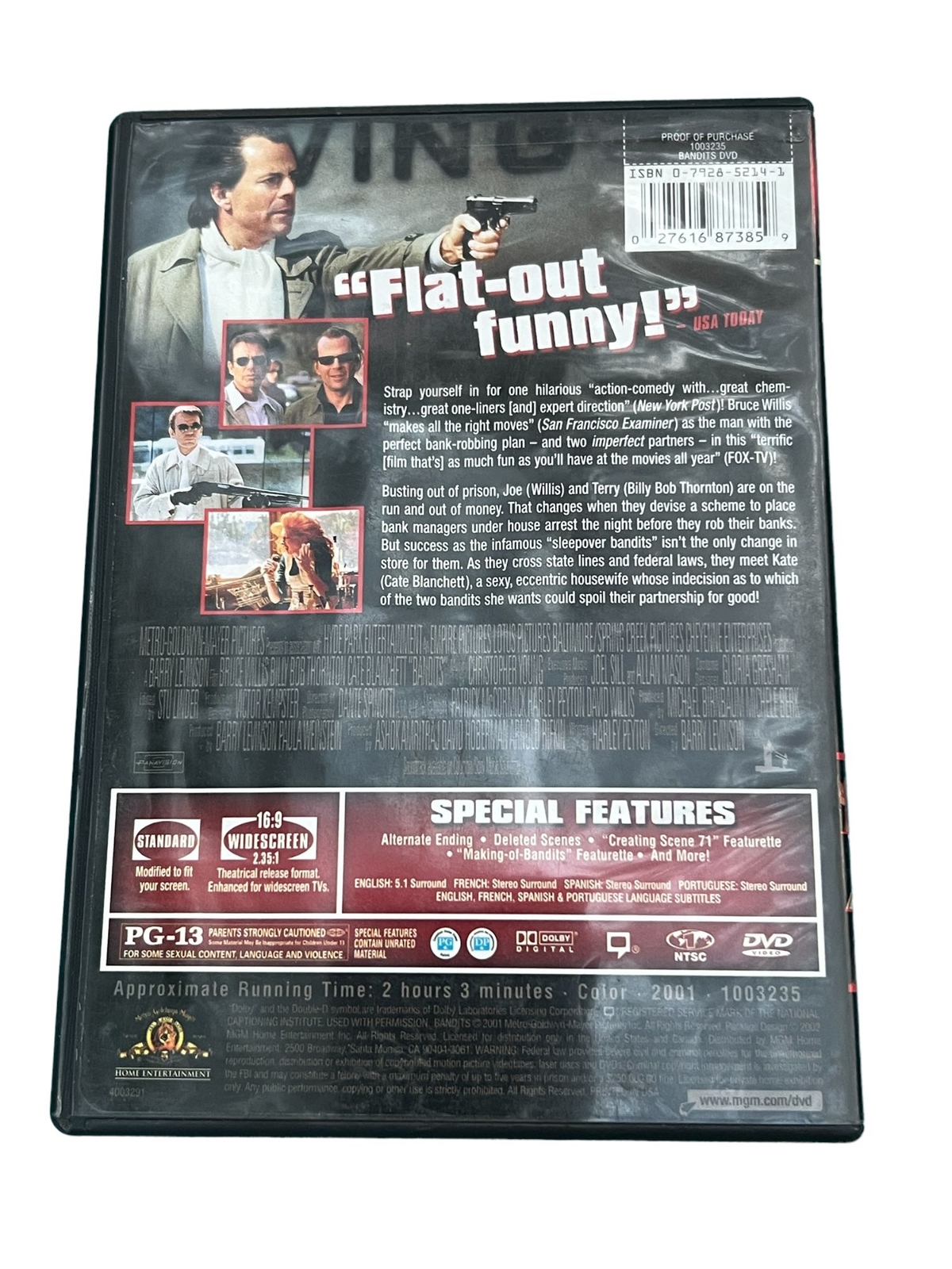 Bandits DVD Bruce Willis Billy Bob Thornton Cate Blanchett | eBay