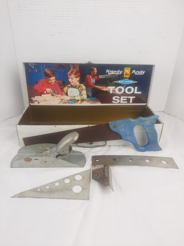 VINTAGE HANDY ANDY TOOL SET BOX AND TOOLS American Teach N Fun No. 630 ...