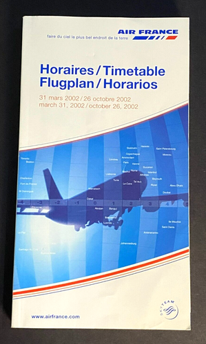 Air France Timetable Effective March 31, 2002 | eBay