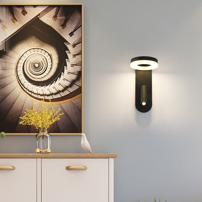 LED Wall Sconce Bedside Light Fixture Acrylic Reading Lamp Dualswitch ...