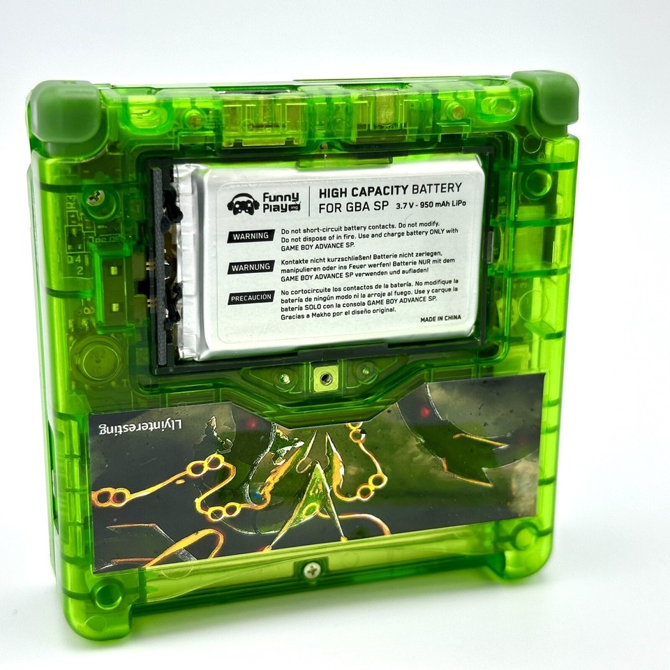 Game Boy Advance SP Custom IPS Backlit Screen UV Printed Shell Rayquaza ...
