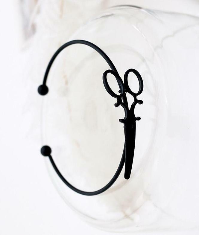Scissor Black Cuff Bracelet Jewelry Bangle Stylist Beautician Shears ...