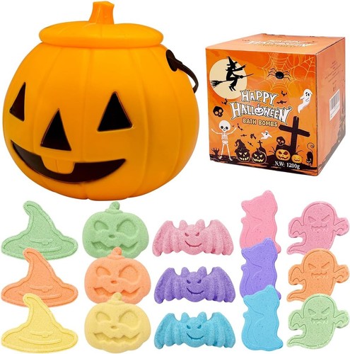 15 Count Halloween Bath Bombs with Pumpkin Bucket, Spooky | eBay