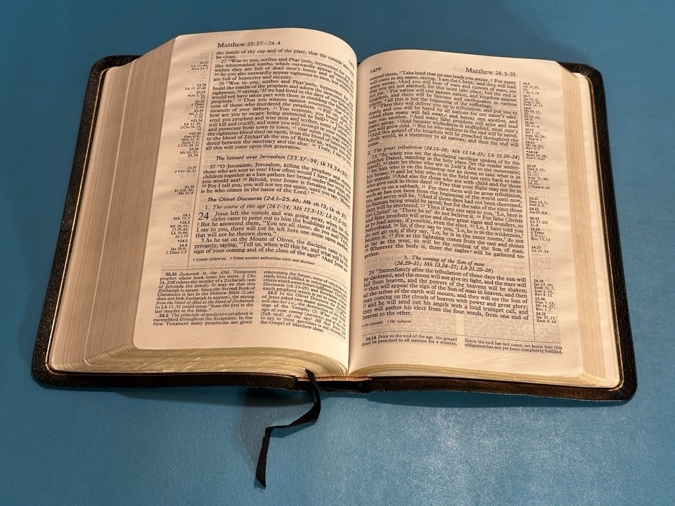 HARPER STUDY BIBLE Single Column RSV 1965 H. Lindsell CALFSKIN LEATHER ...