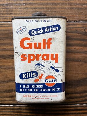 VINTAGE ADVERTISING GULF SPRAY 1 PINT RECTANGULAR TIN A-590 | eBay