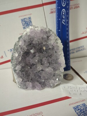Amethyst standing cut base crystal geode. 2.58125 Pounds Lb. 4.75inches ...