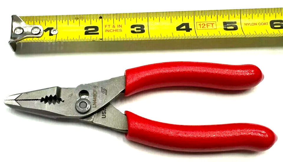 SNAP ON LN44BCF RED 5" Soft Grip Mini Long Nose Slip Joint Pliers NEW ...