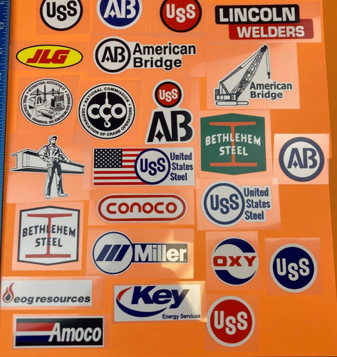 Hardhat Stickers American Bridge AB United States Steel USS Carpenters ...