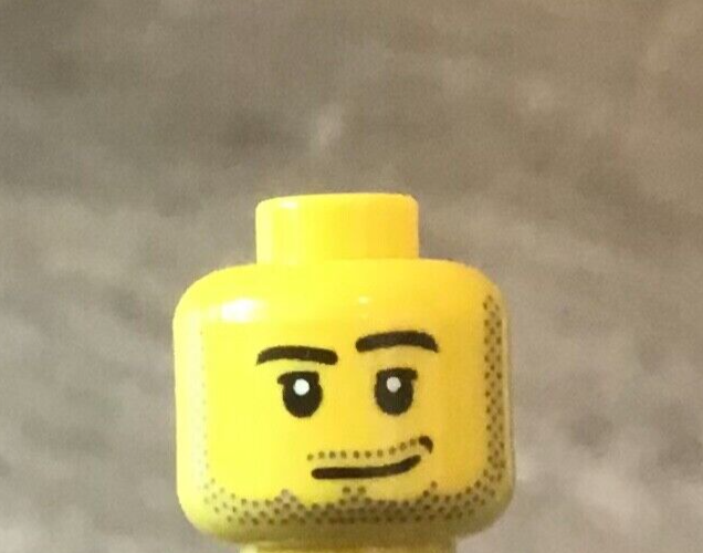 LEGO Boy Male Minifigure Minifig Head Confident Millennial Grin Smirk ...