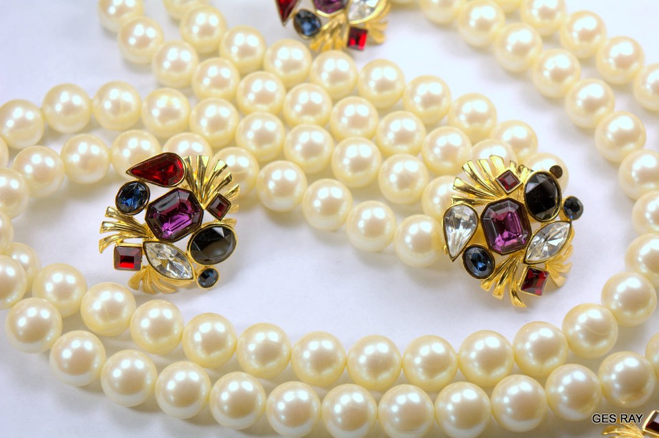 Givenchy Jewelry Necklace Bracelet Earrings Gripoix Pearls ParisNewYork ...