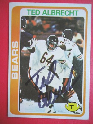 Ted Albrecht - 1978 Topps Autographed Football card # 298 - Chicago ...