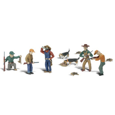 NEW Woodland Scenics Accents A1903 Figures Rabbit Hunt 11 HO Scale FREE ...