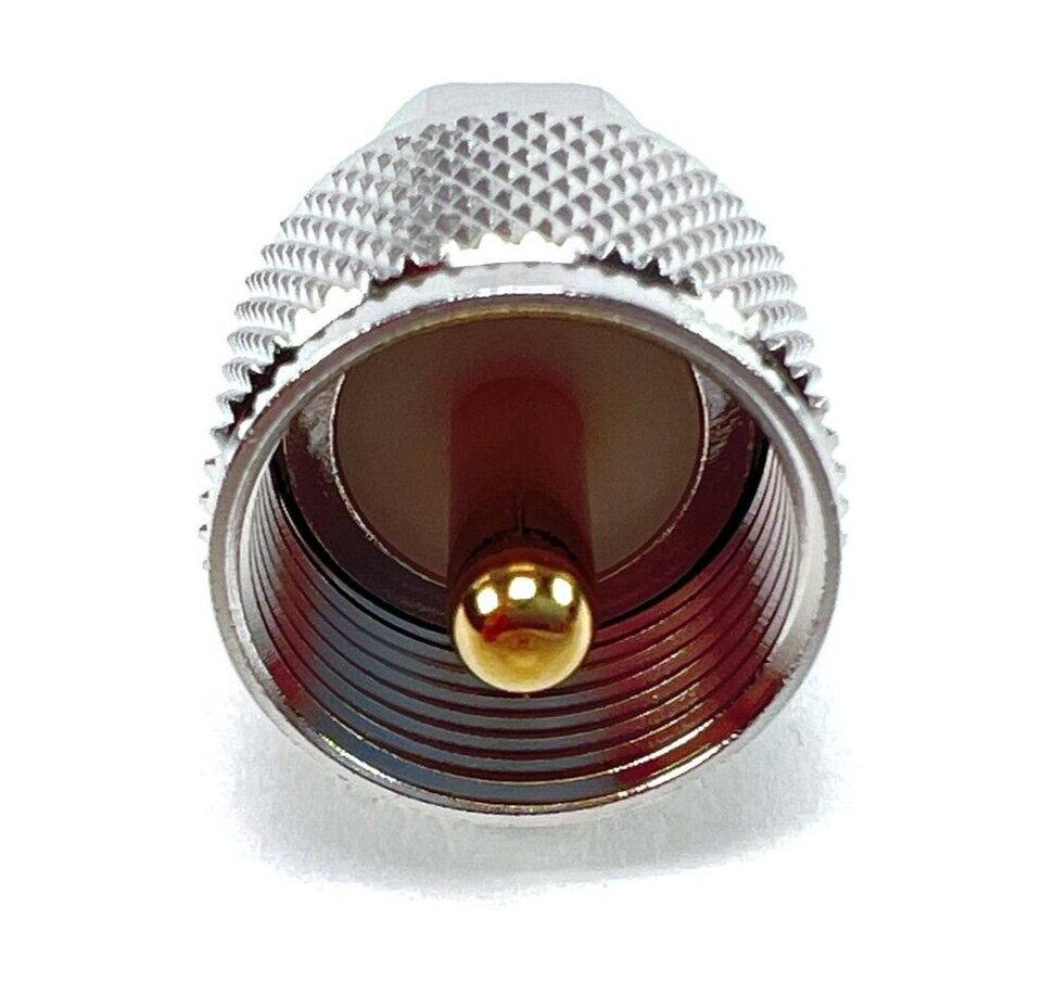 2pcs RF Coax Adapter FME Male Plug to PL-259 UHF Male Plug Gold Pin ...