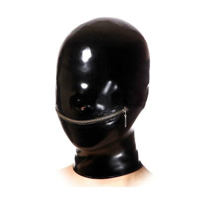 Handmade Latex Mask Rubber Hood With Mouth Zipper Handmade for Cosplay ...