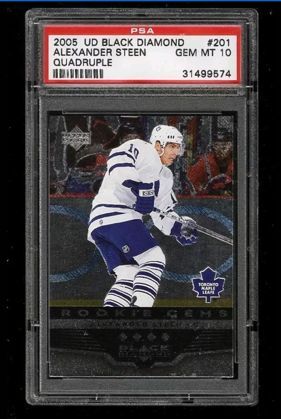 2005 UD Black Diamond Quadruple Alexander Steen ROOKIE RC #201 PSA 10 ...