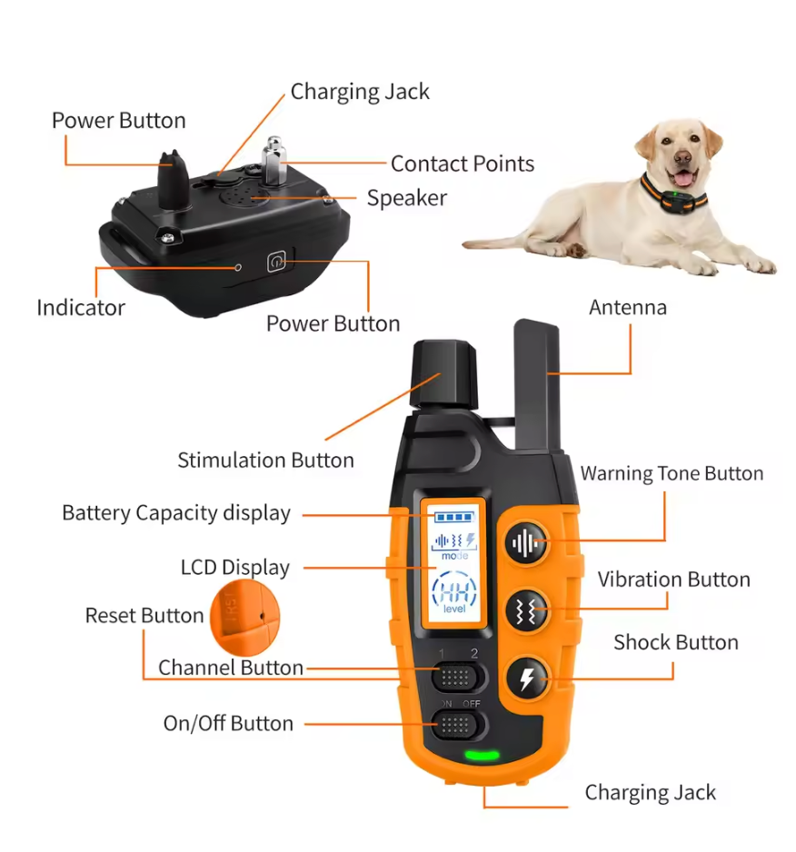 Dog Training Collar For 2600m Waterproof Vibration Remote Control ...