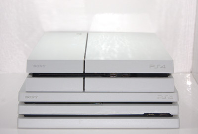 Sony PS4 Pro + PS4 Slim Glacier White Consoles Bundle – Power On – For ...
