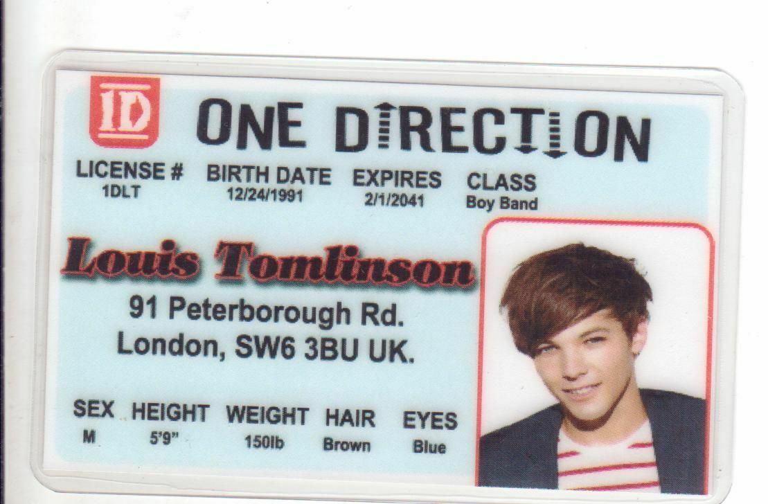 Louis Tomlinson of ONE DIRECTION London identification ID card | eBay