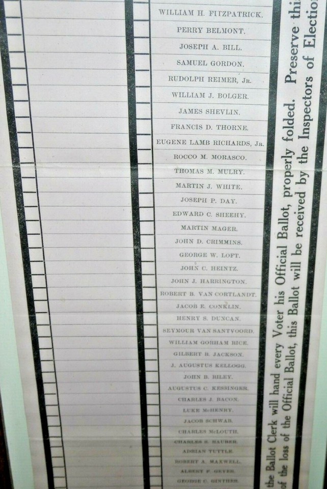 Framed Antique 1908 Presidential Sample Ballot - William Taft & William ...