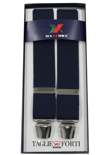 Maxfort. Elastic blue suspender with clip plus size man. Big and tall ...
