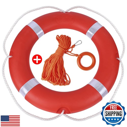 28 inch Boat Safety Throw Ring with Water Floating Lifesaving Rope 98 ...
