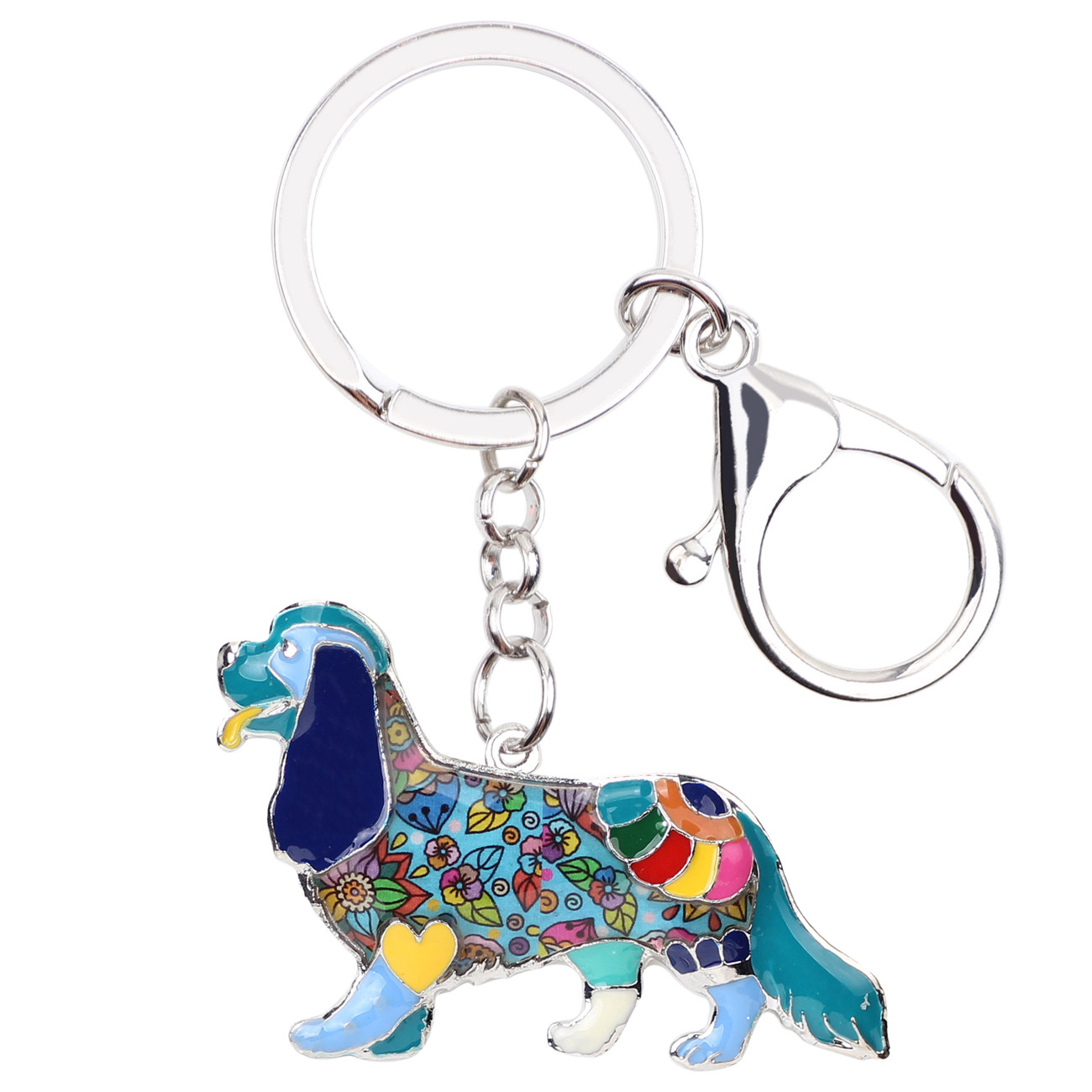 Enamel Alloy Charles Spaniel Dog Keychains Purse Key Ring for Women ...