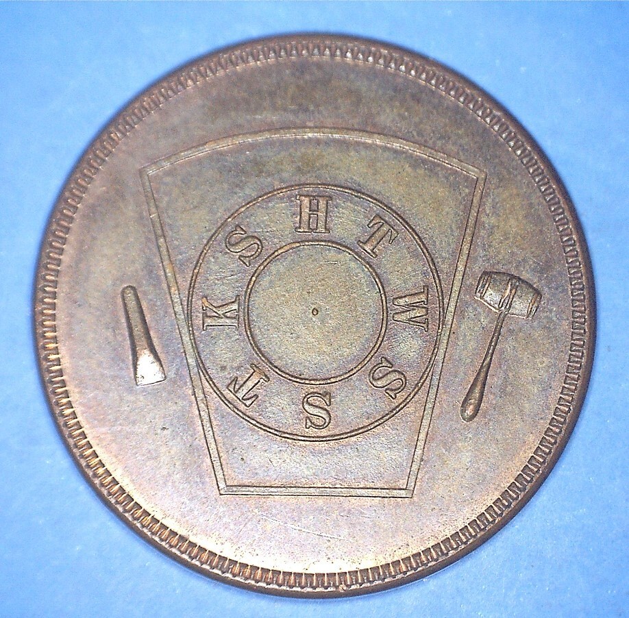 GENERIC TYPE 31 mm LARGE CENT SIZE MASONIC ONE PENNY TOKEN - *18748705 ...