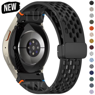 Silicone Magnetic Strap Band For Samsung Galaxy Watch FE 7 6 5 4 40 ...