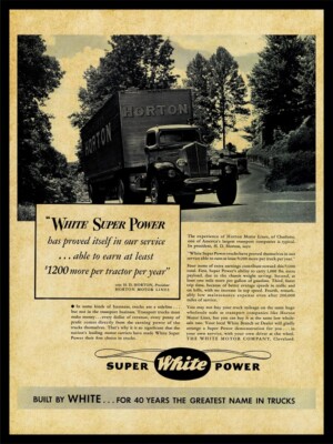 1940 White Trucks NEW Metal Sign: Horton Motor Lines Pic, Charlotte, NC ...