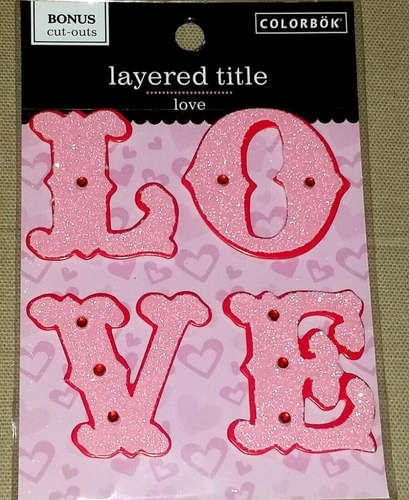 COLORBOK Layered Title GLITTER WORD Self Adhesive Accents - LOVE | eBay