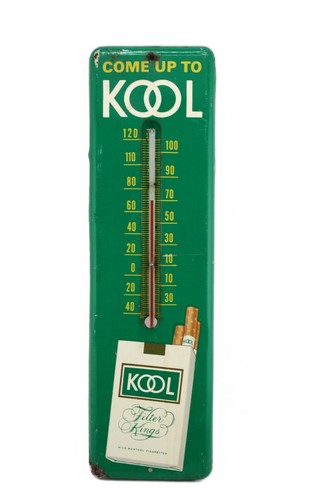 Antique Original 1950'S Kool Cigarette Thermometer Advertising Tin ...