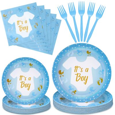 24 Sets Baby Shower Plates and Napkins Disposable Baby Shower Party ...