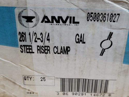 (25) Anvil FIG 261 Riser Clamp Carbon Steel Galvanized 261 1/2" - 3/4 ...