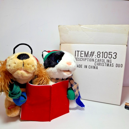 Christmas Singing Cat & Dog Plush "Oh Christmas Tree", 2004 Caroling ...