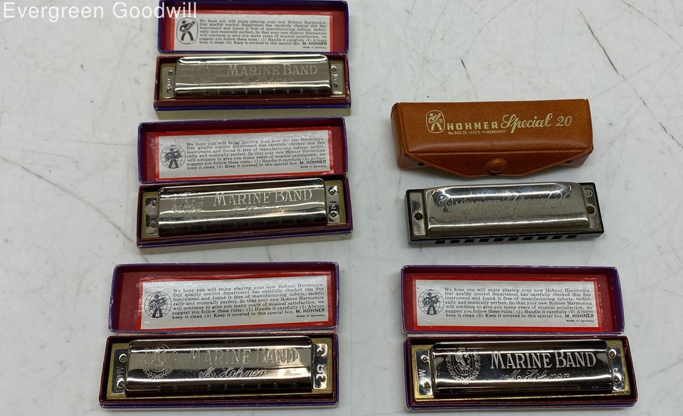 Vintage M. Hohner Harmonicas Marine Band Special 20 Lot of 5 | eBay